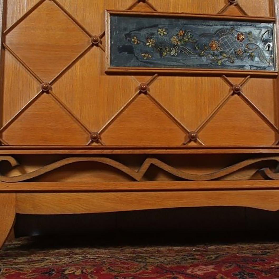 René Prou Sublime Solid Oak Sideboard, 1940 For Sale at 1stDibs