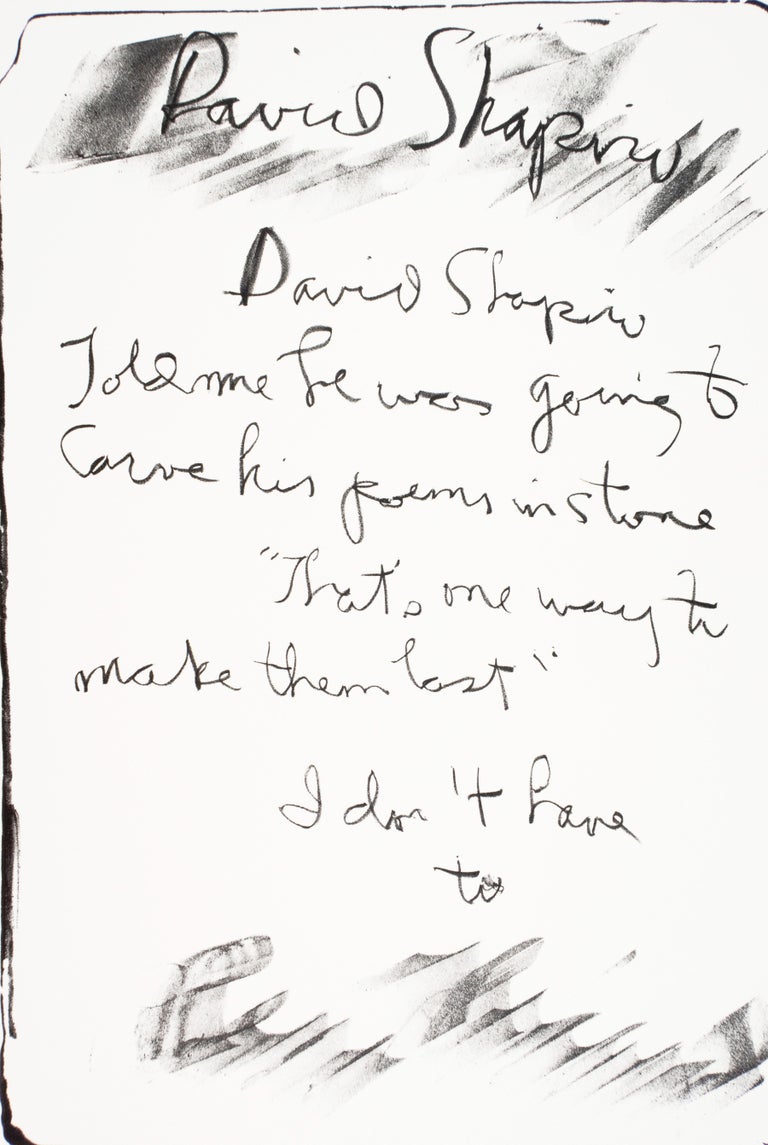 Rene Ricard - David Shapiro: Rene Ricard vintage poetry tombstone print ...