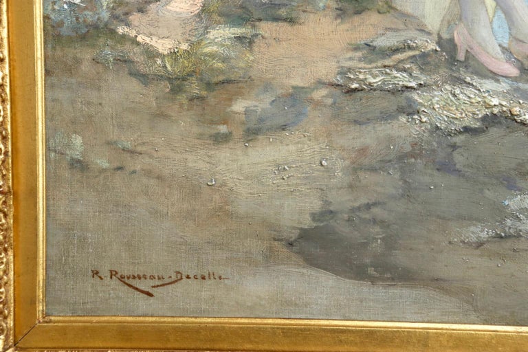 René Rousseau-Decelle - Resting on the Rocks - Impressionist Oil ...