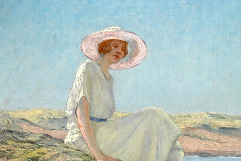 René Rousseau-Decelle - Resting on the Rocks - Impressionist Oil ...