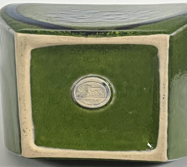 Renee Neue Hutschenreuther Vibrant Green and Blue Chinese Bronze Form ...