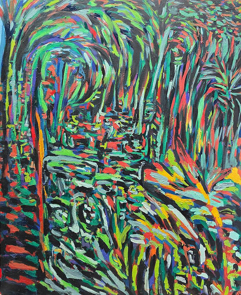 Renelio Marin - Hand Sign 5 contemporary abstract oil painting of a ...