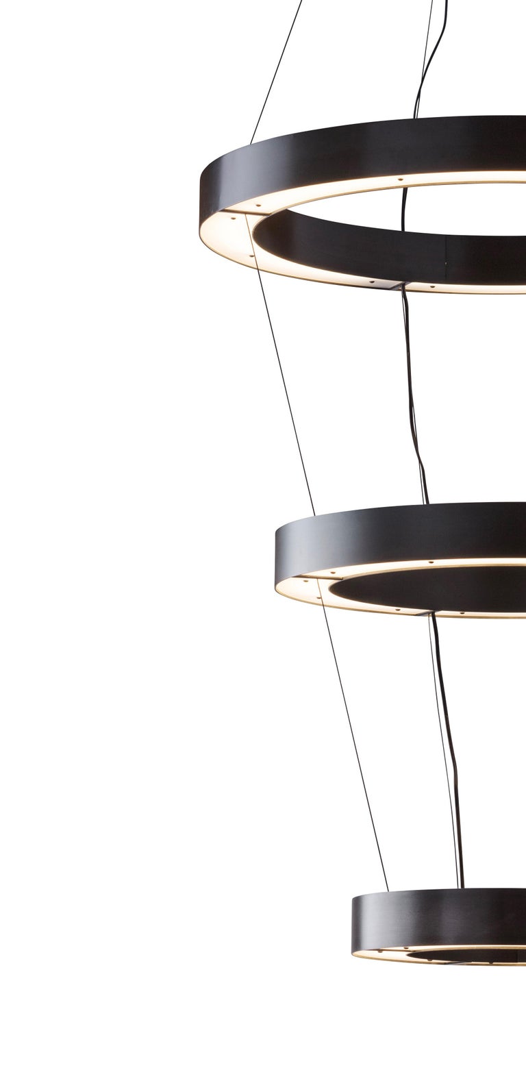 RENG, Anelli, Modernist Suspension 3-Ring LED Light For Sale at 1stdibs