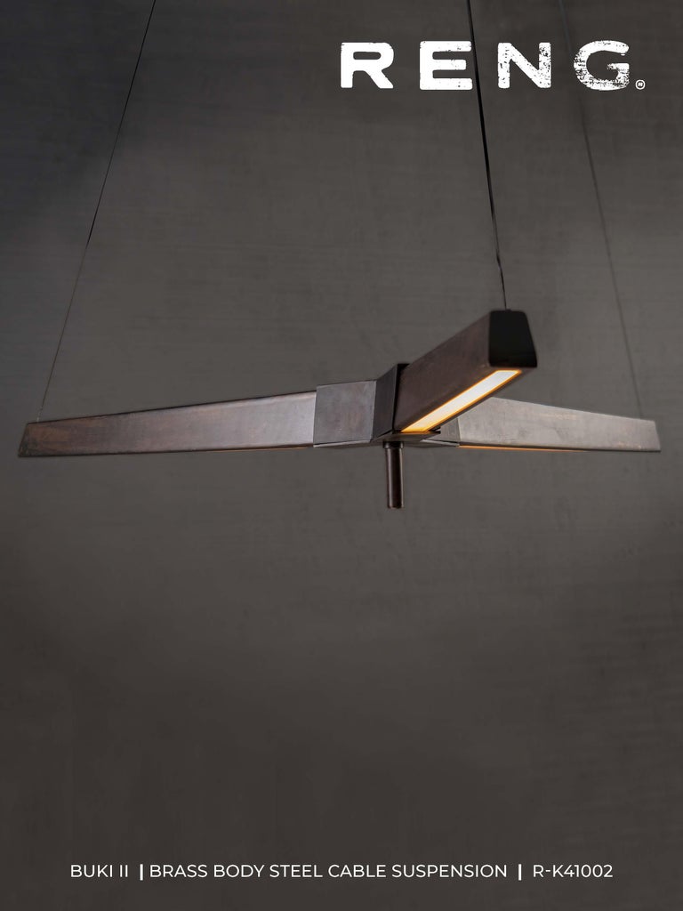Reng, Buki II, Rustic Modern Brass and Steel Suspension Light For Sale ...