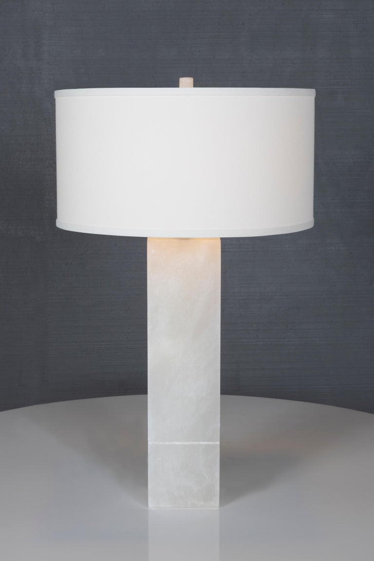 Reng, Chanku, Solid Alabaster Monolith Table Lamp For Sale at 1stDibs