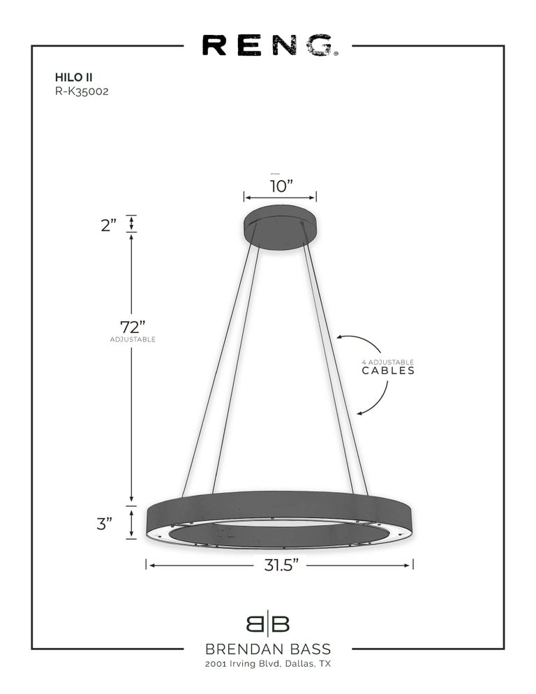 RENG, Hilo II, Forged Steel, Modernist Suspension Ring LED Light For ...
