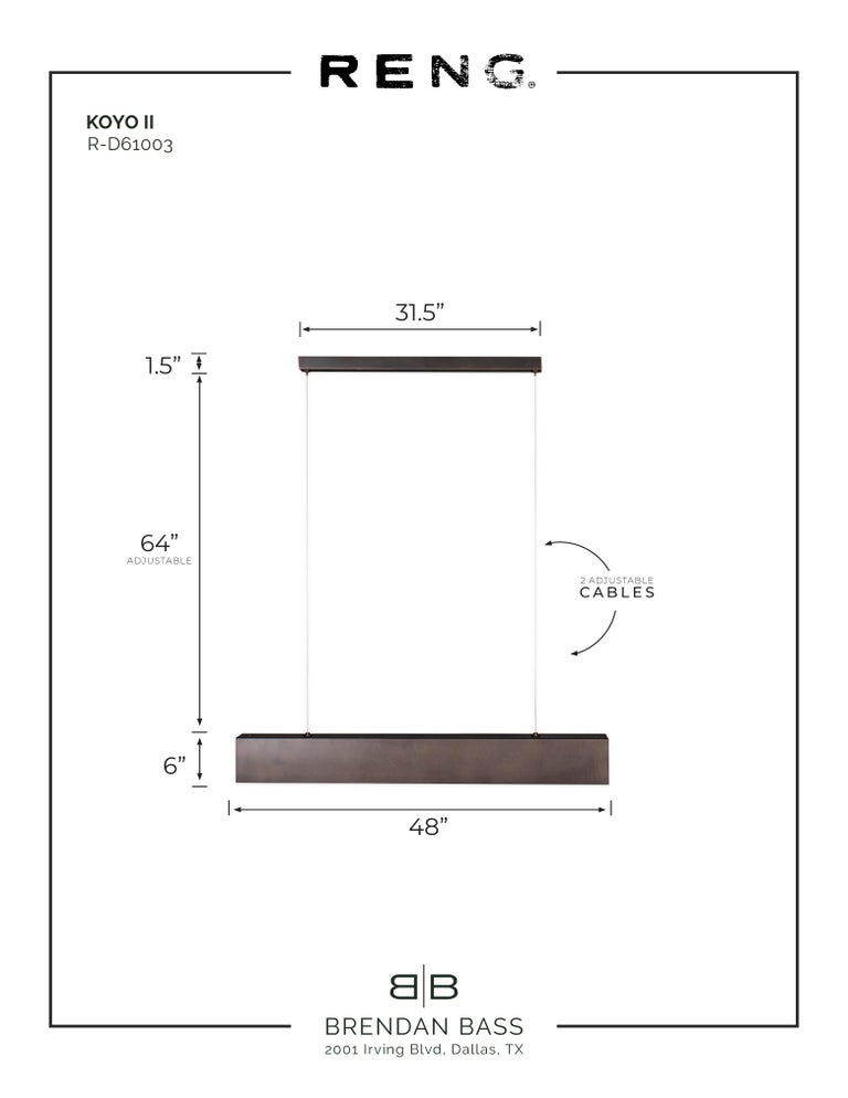 RENG, Koyo II, Patinated Brass Cable Suspended Task Light For Sale at ...