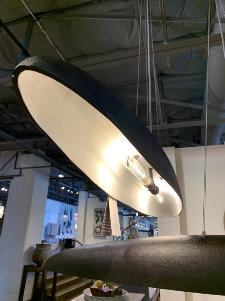 RENG, Marin, Hand Formed Ceramic, Elongated Black Oval Pendant For Sale ...