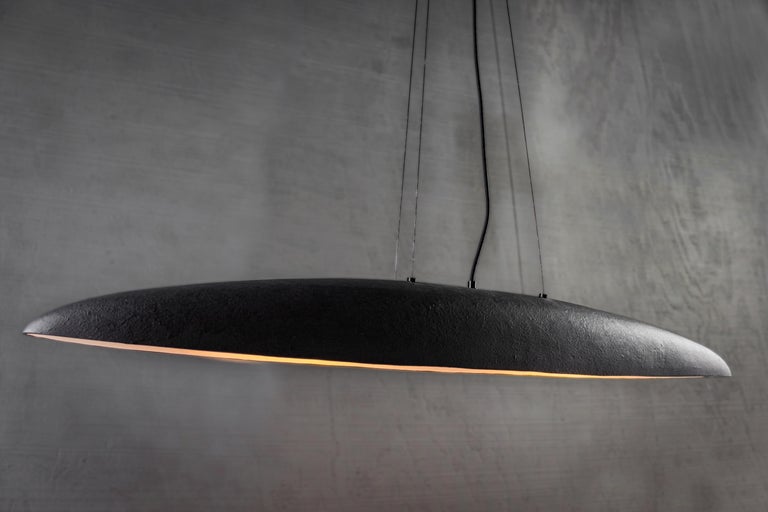 RENG, Marin, Hand Formed Ceramic, Elongated Black Oval Pendant For Sale ...