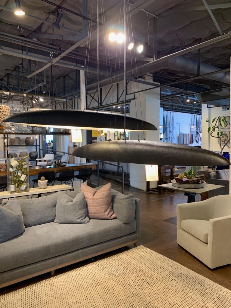 RENG, Marin, Hand Formed Ceramic, Elongated Black Oval Pendant For Sale ...