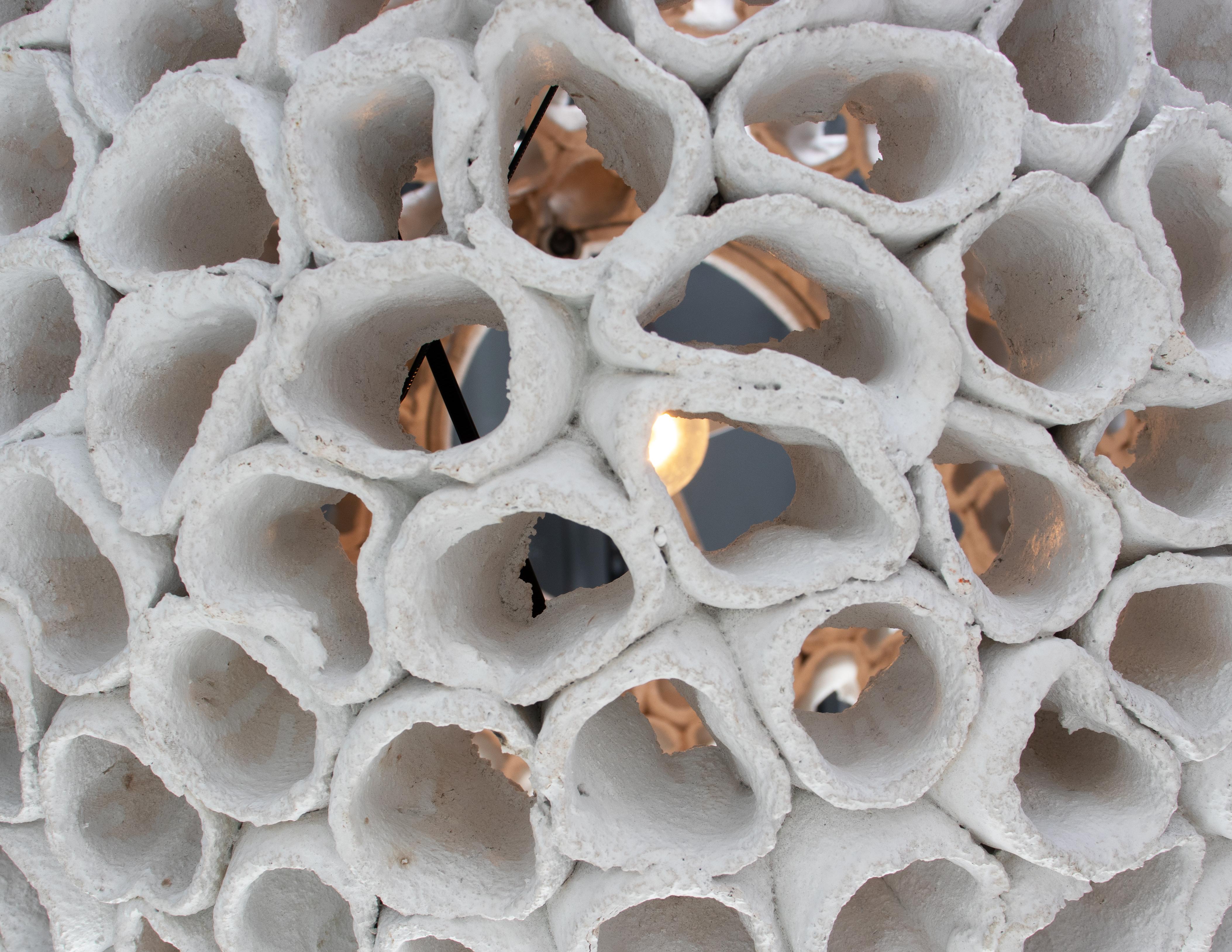 RENG, Reef, Hand Formed Ceramic, Terra Cotta Coral Polyps on Spherical ...