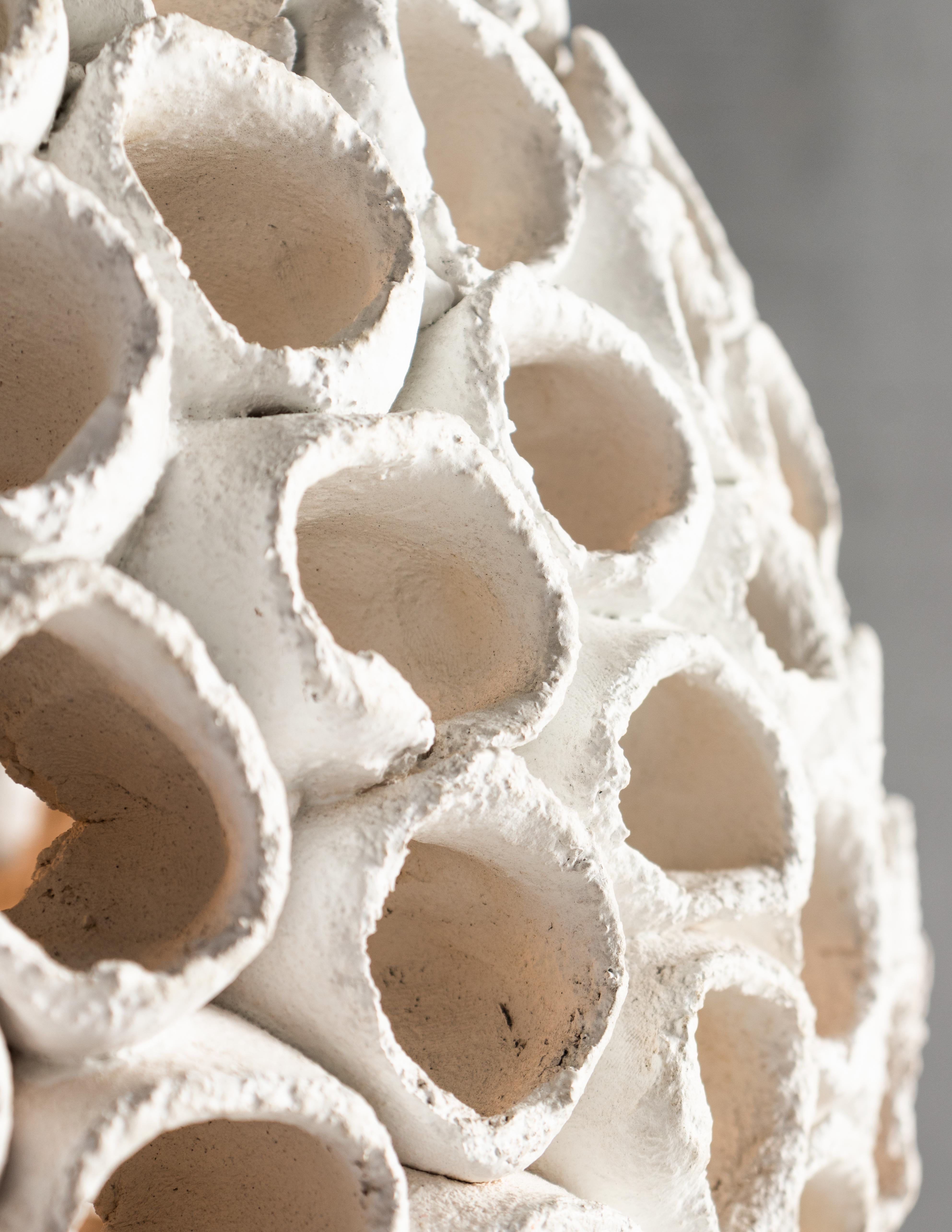 RENG, Reef, Hand Formed Ceramic, Terra Cotta Coral Polyps on Spherical ...