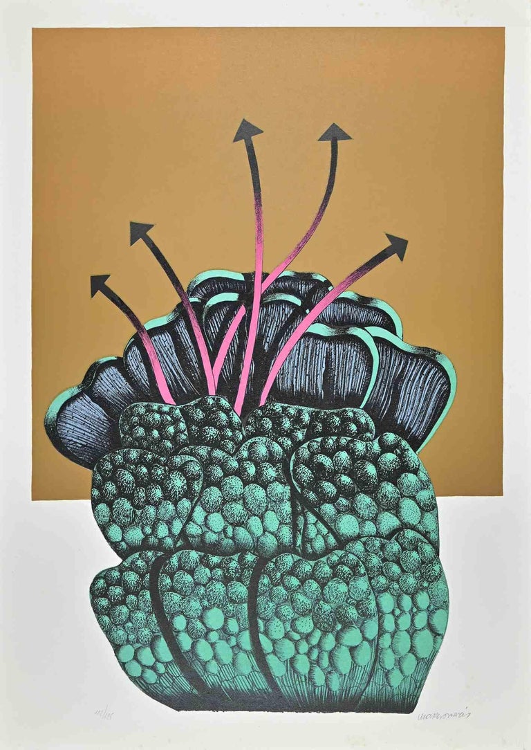 Renzo Margonari - Flower Signal - Original Lithograph by Renzo ...