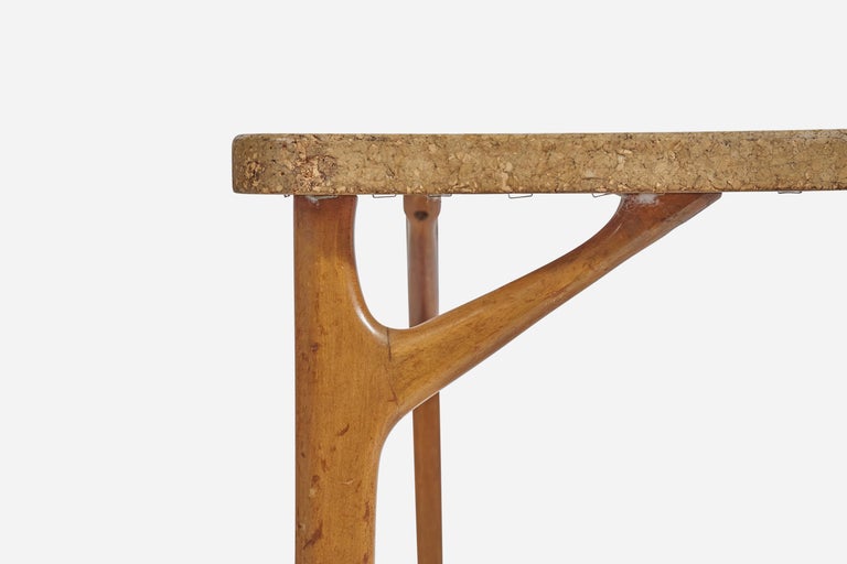 Renzo Rutili, Table, Cork, Wood, Johnson Furniture Company, USA, 1940s ...