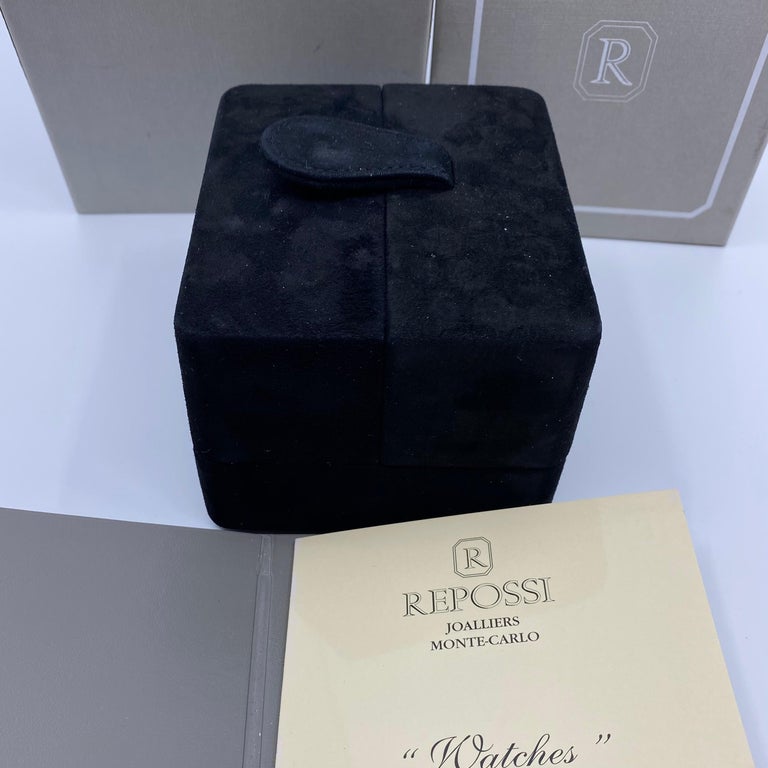 Repossi Art Deco Style Stainless Steel Leather Wristwatch Monte Carlo ...