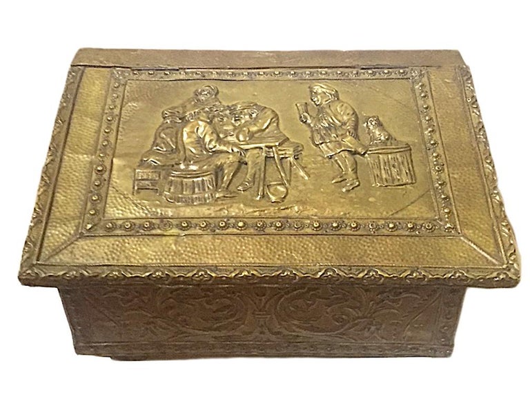 Repoussé Brass Box For Sale at 1stDibs