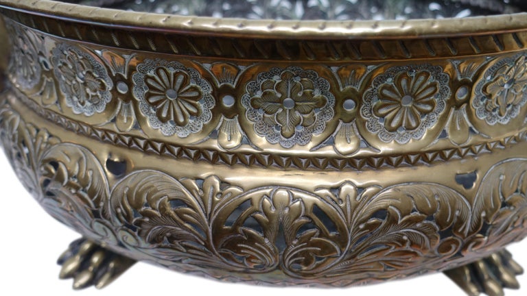 Repousse Brass Jardinière with Lion Head Handles, English, circa 1800 ...