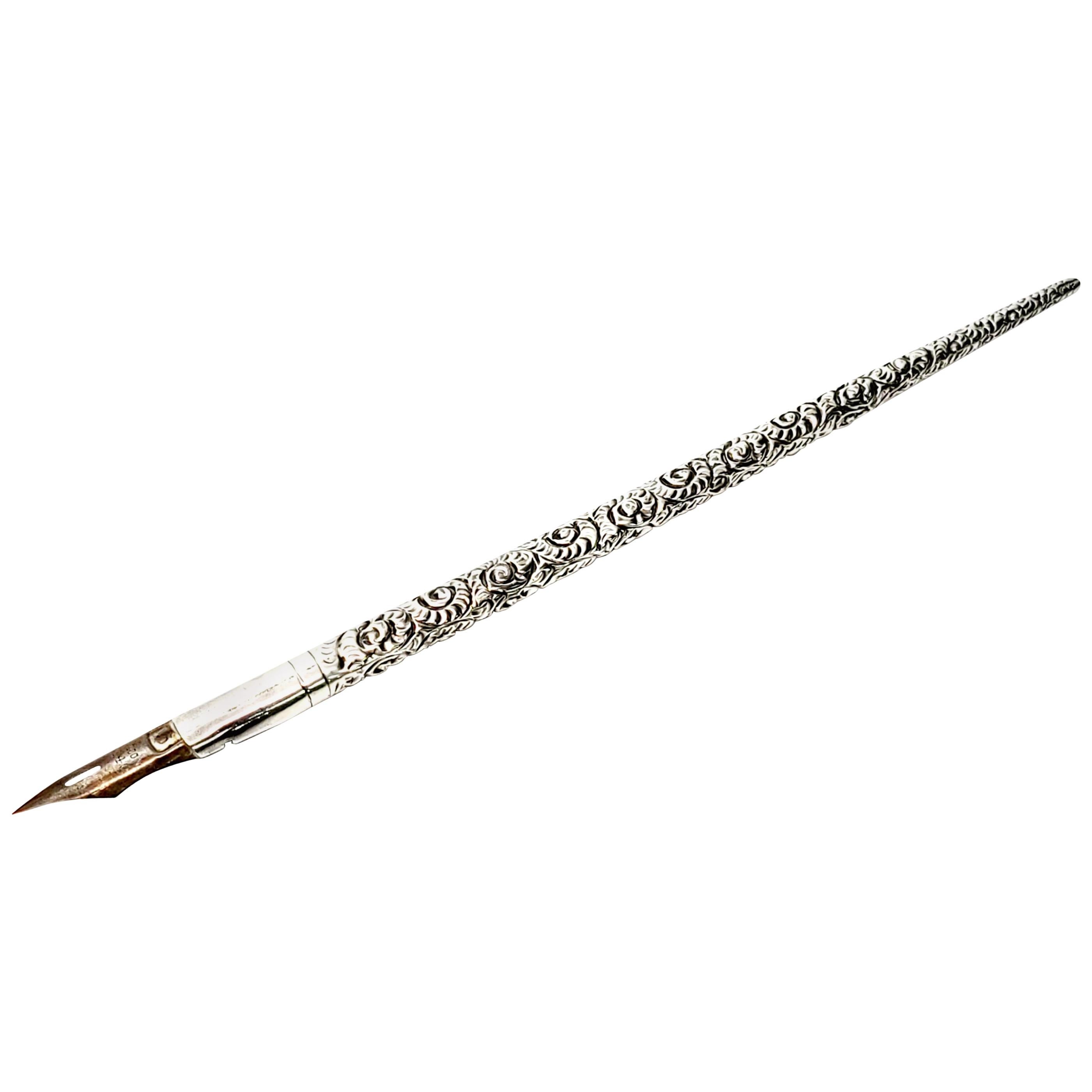 Repousse Sterling Silver Fountain Pen at 1stDibs