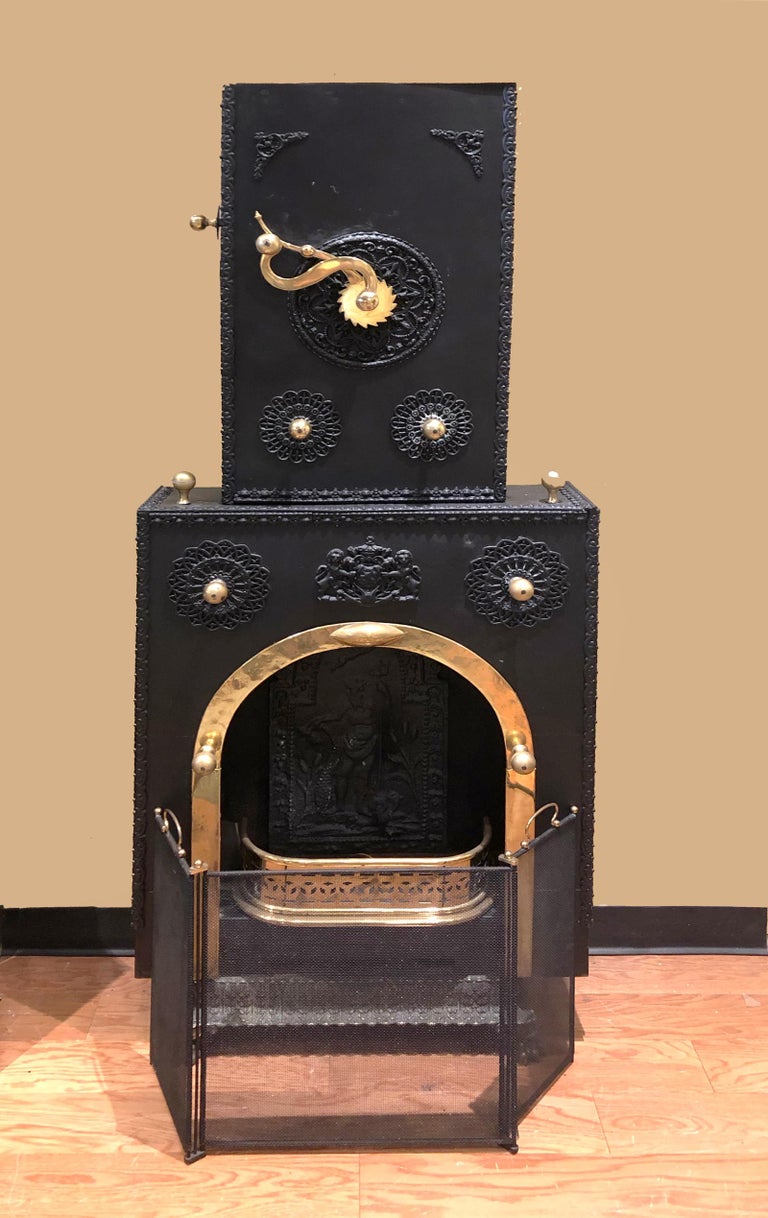 Reproduction English Coal Stove/Fireplace circa 1640, Contemporary Gas ...