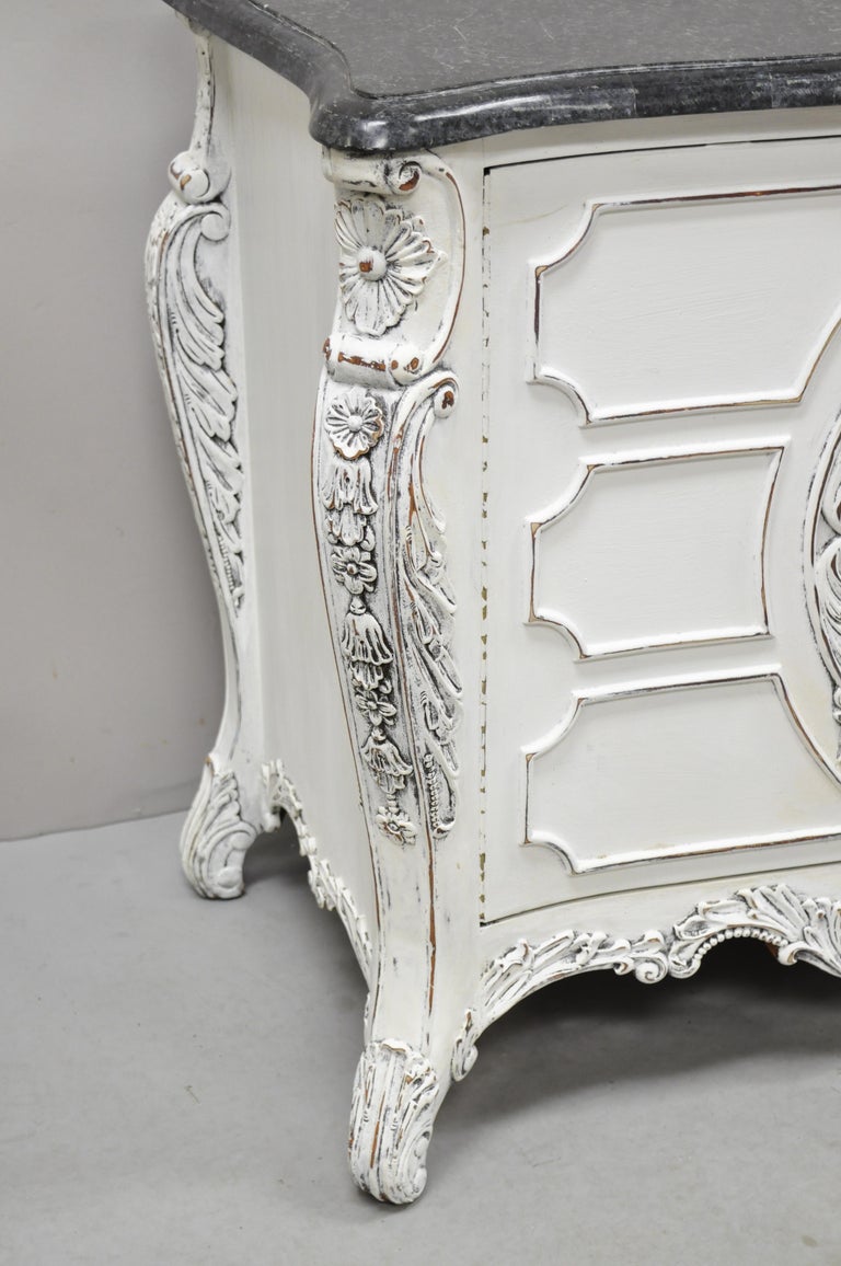 Reproduction French Louis XV Style Marble Top Commode Sideboard Buffet ...