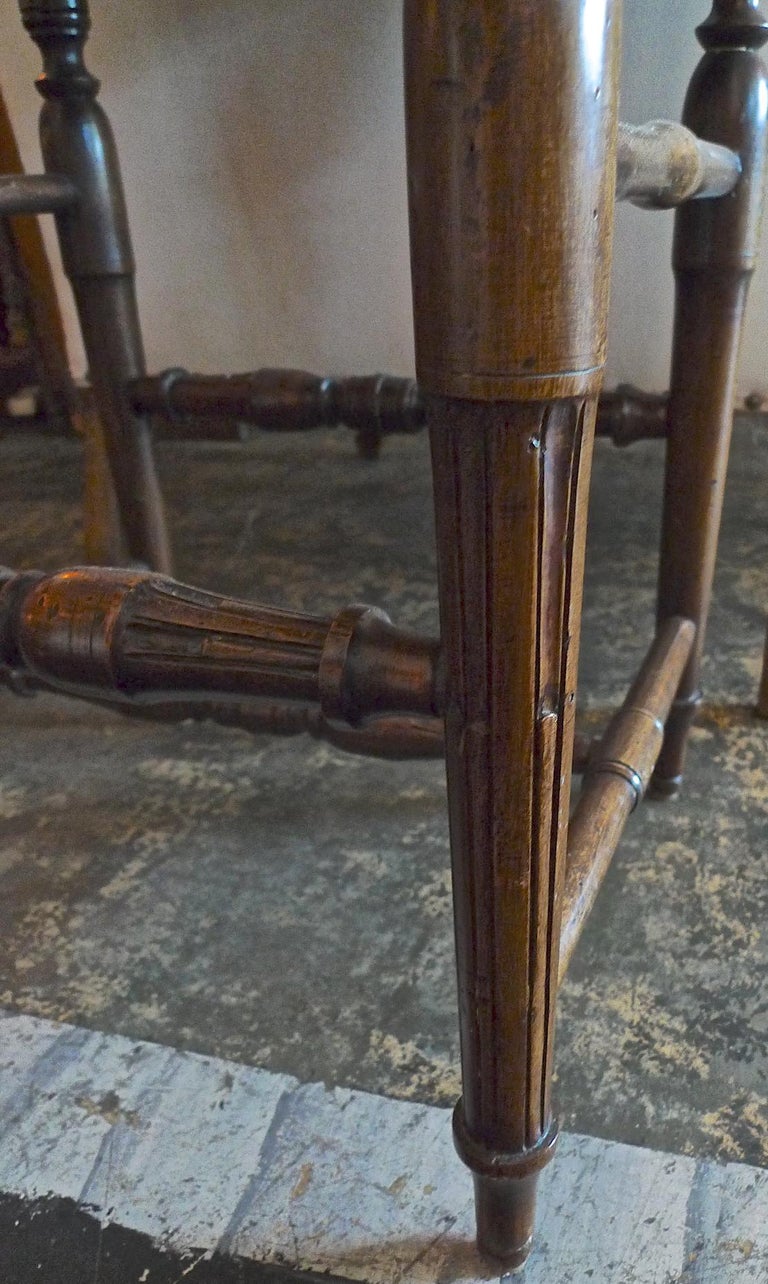 Reproduction French Louis XVI Style Bar Stool with Rush Seat and No ...