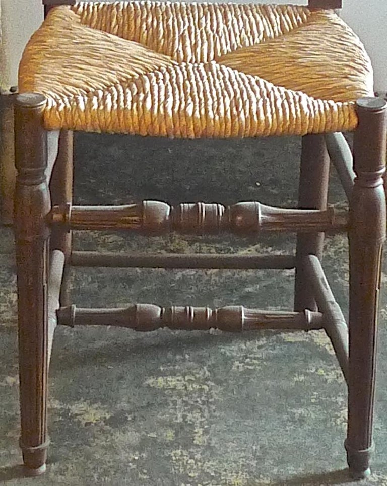 Reproduction French Louis XVI Style Bar Stool with Rush Seat and No ...