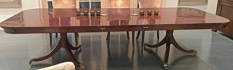 Reproduction English Sheraton Cherrywood Dining Table with Insert ...