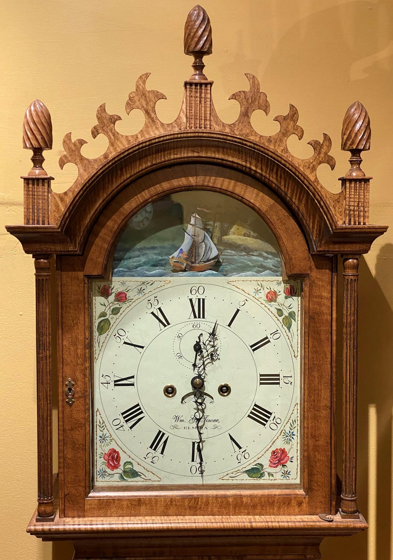 Reproduction of a Thomas Jackson, CT Tiger Maple Tall Clock by William ...
