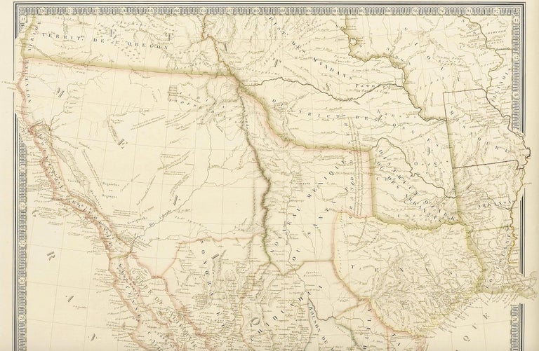 Republic of Texas and Mexico, Antique French Map, circa 1840 at 1stDibs