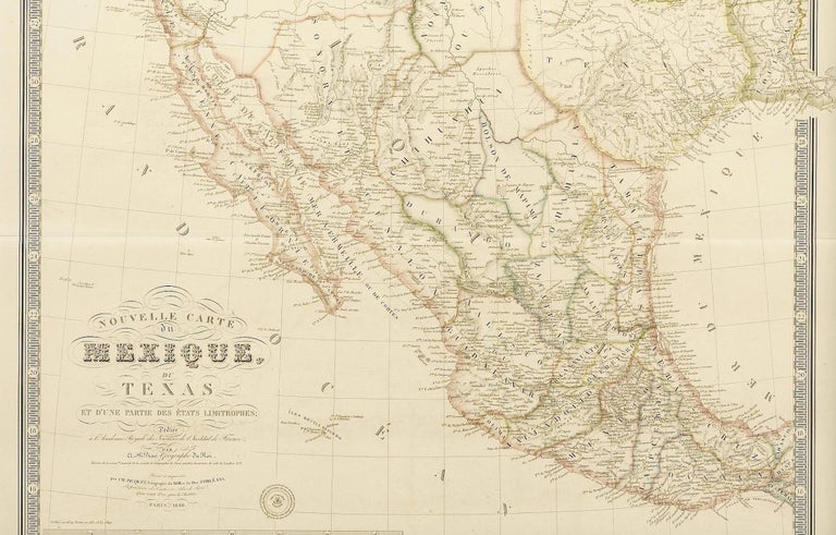 Republic of Texas and Mexico, Antique French Map, circa 1840 at 1stDibs