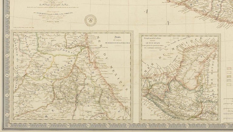 Republic of Texas and Mexico, Antique French Map, circa 1840 at 1stDibs