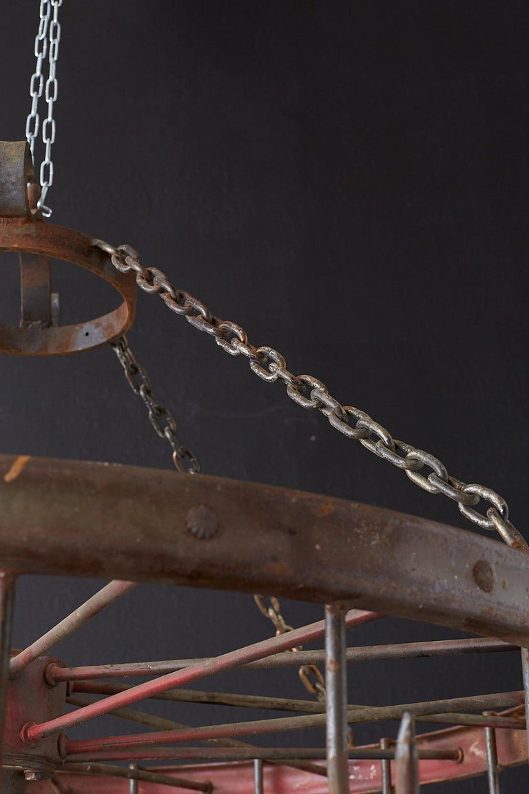 Repurposed American LaFrance Iron Wagon Wheel Pot Rack at 1stDibs ...