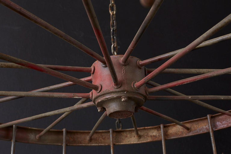 Repurposed American LaFrance Iron Wagon Wheel Pot Rack at 1stDibs ...