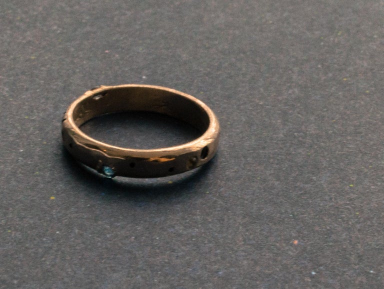 Repurposed Georgian 14k Gold Wedding Band, Diamond, Topaz, Moonstone ...