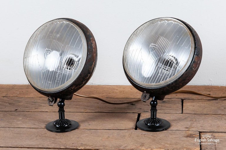 Repurposed Vintage Car Headlamp Lights, 20th Century For Sale at 1stDibs