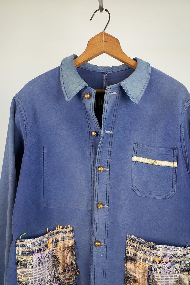 Repurposed Vintage Jacket French Work Distressed Fringe Tweed J Dauphin ...