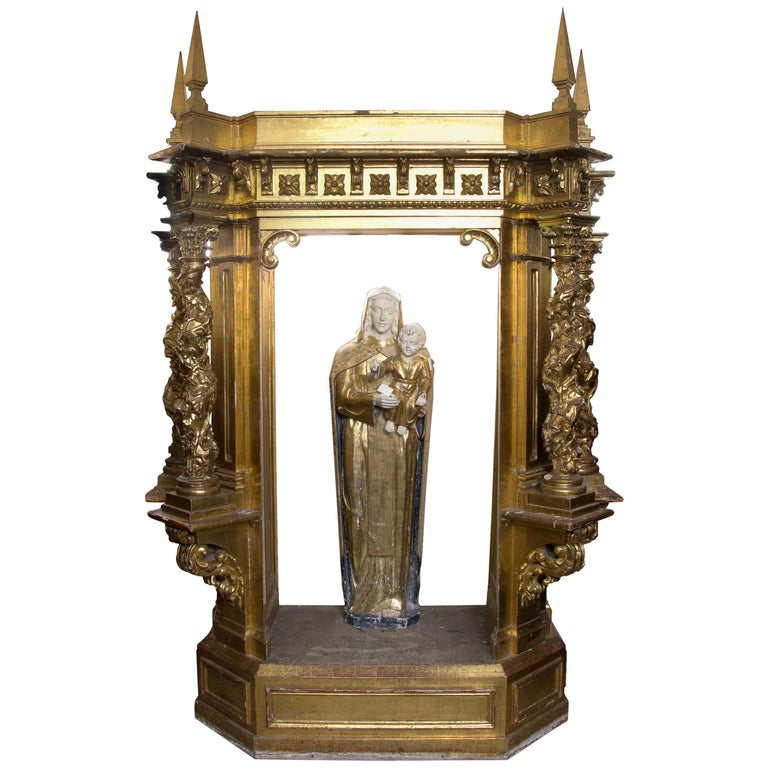 Reredos Fragment, Gilded Wood, circa Second Half of the 17th Century ...