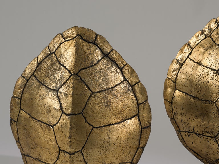 Resin and Gold Leaf Tortoise Shell Sculptures For Sale at 1stDibs