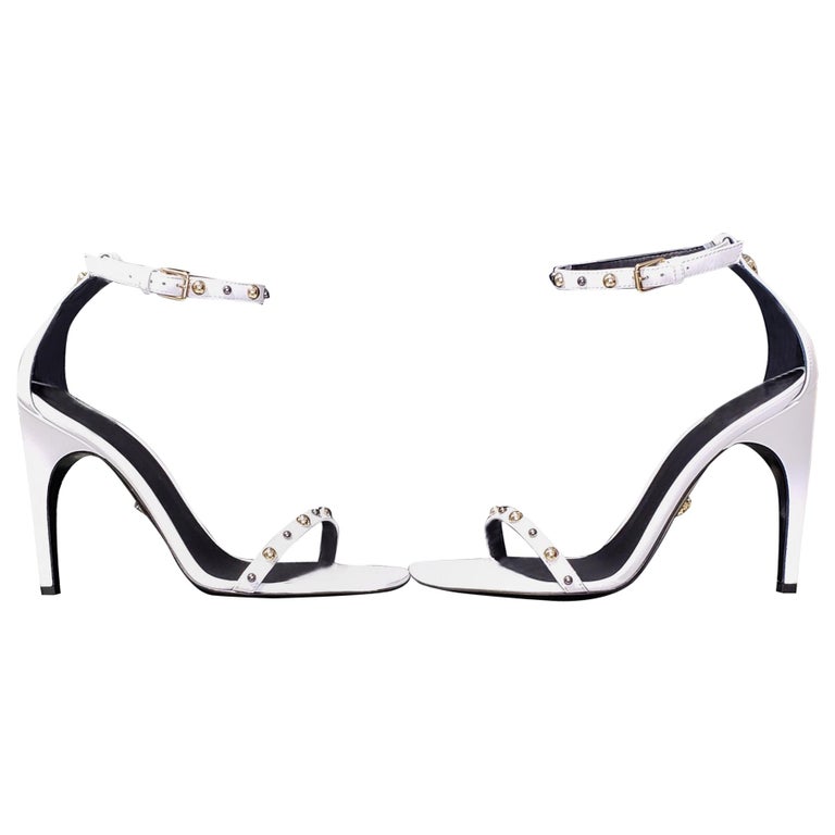 S/2018 look # 25 VERSACE CITY STUD STRAP SANDALS IN WHITE 39 - 9 For ...