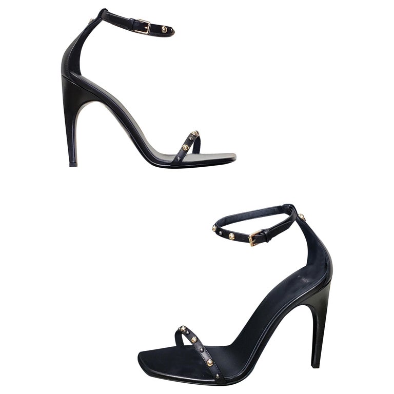 S/2018 look 43 VERSACE CITY STUD STRAP SANDALS IN BLACK 40.5 - 10.5 For ...