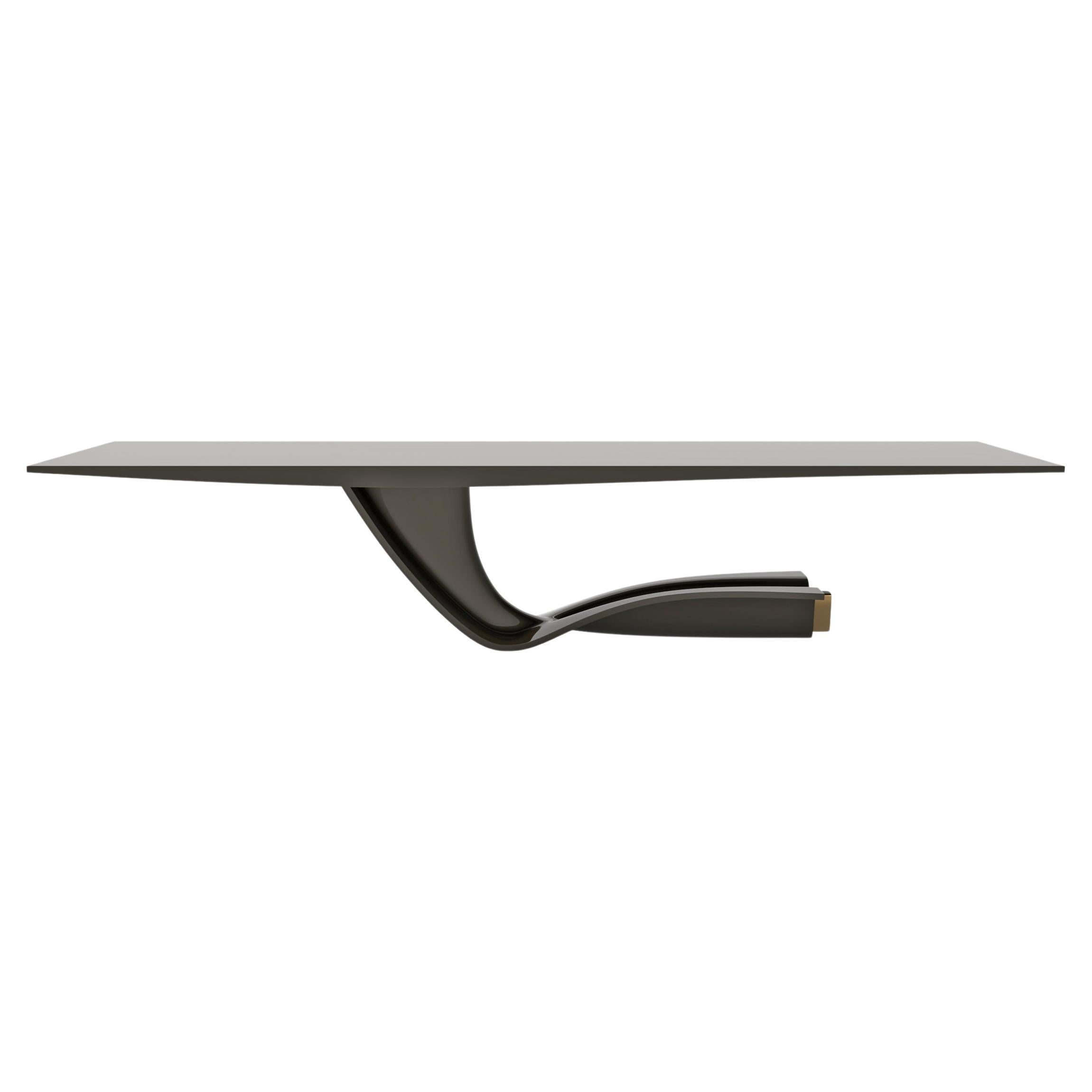 "Monachella" Table with Marble and Stainless Steel and Bronze Details ...