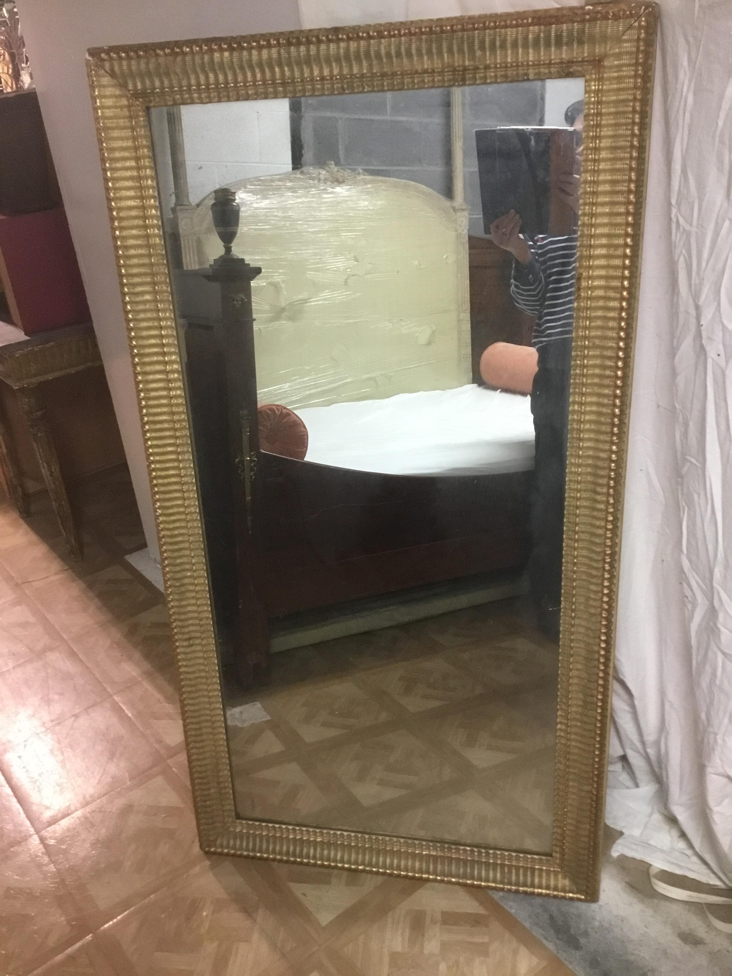 Restauration Period Gilt Mirror in Basket Weave Trim Pattern Frame at ...