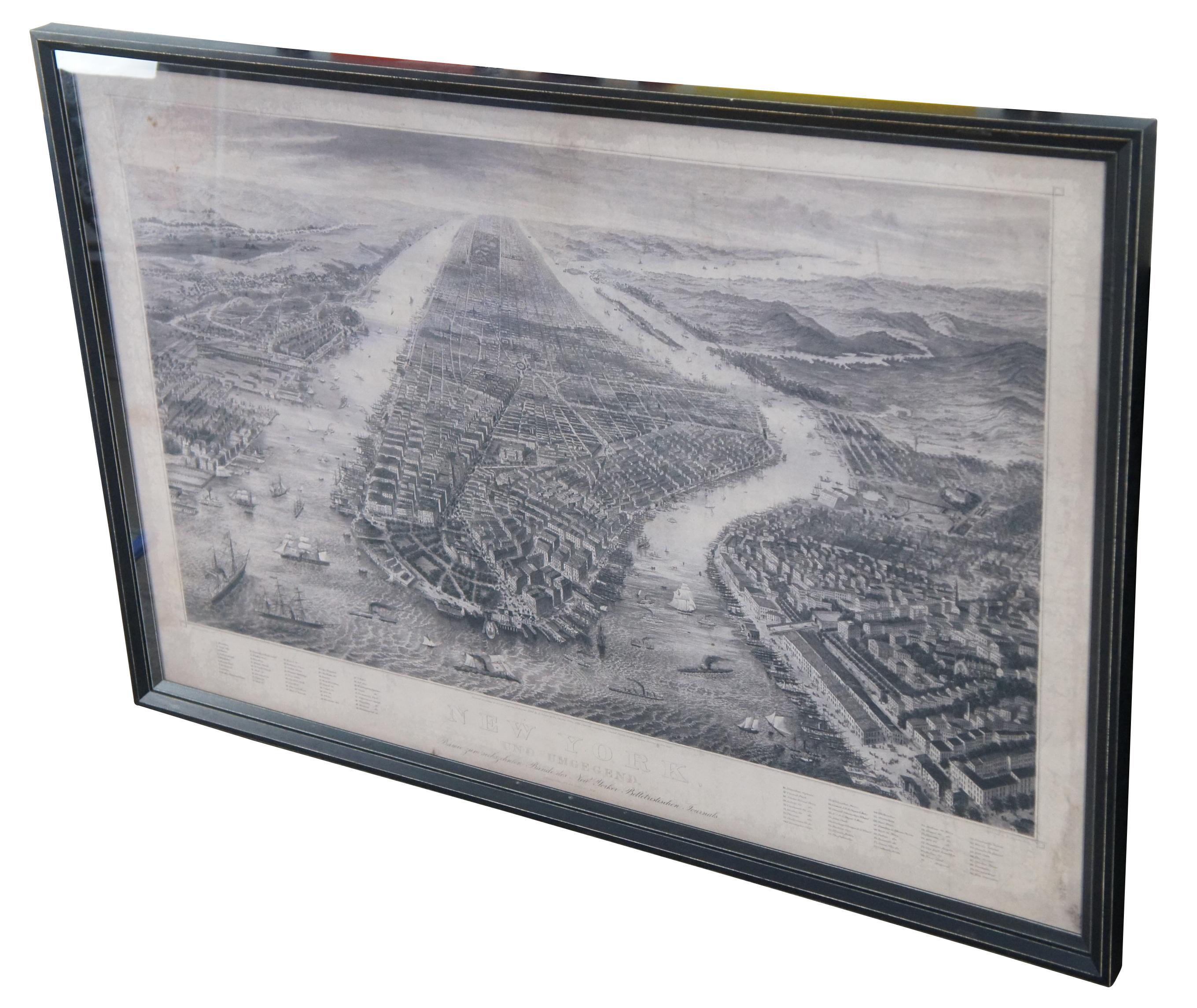 Restoration Hardware Old Manhattan New York 1867 Panoramic Etched Map ...