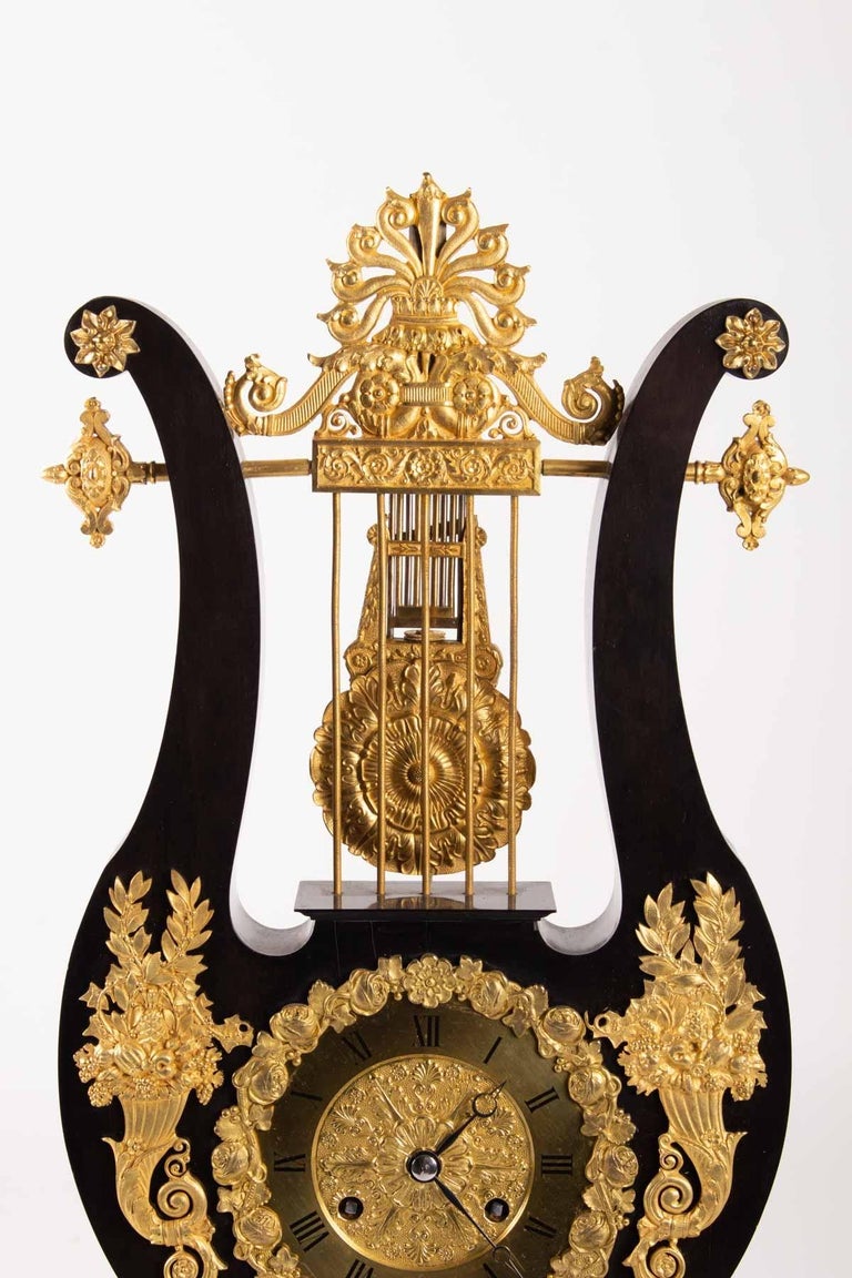 Restoration Period Lyre Clock For Sale at 1stDibs