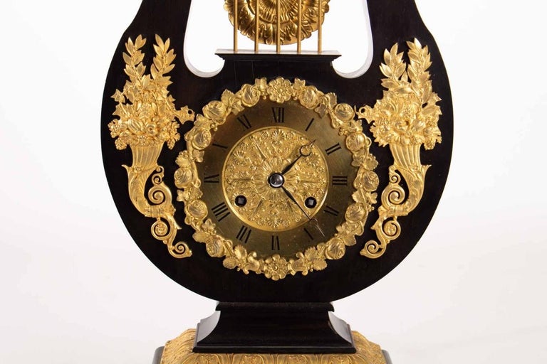 Restoration Period Lyre Clock For Sale at 1stDibs