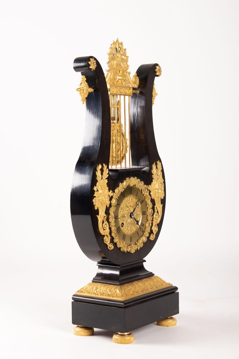 Restoration Period Lyre Clock For Sale at 1stDibs