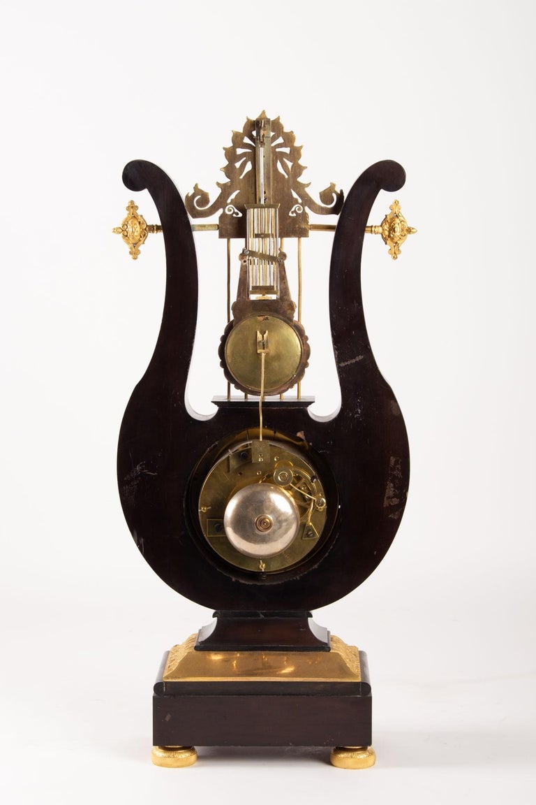 Restoration Period Lyre Clock For Sale at 1stDibs