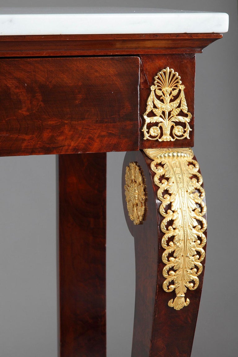 Restoration Period Mahogany Veneer Console For Sale at 1stDibs