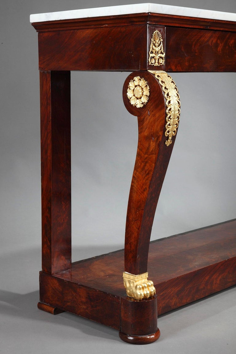 Restoration Period Mahogany Veneer Console For Sale at 1stDibs