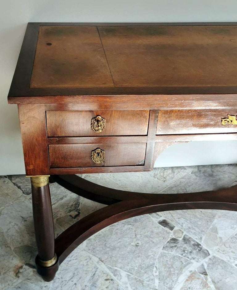 Restoration Style Double-Faced Desk Table at 1stDibs